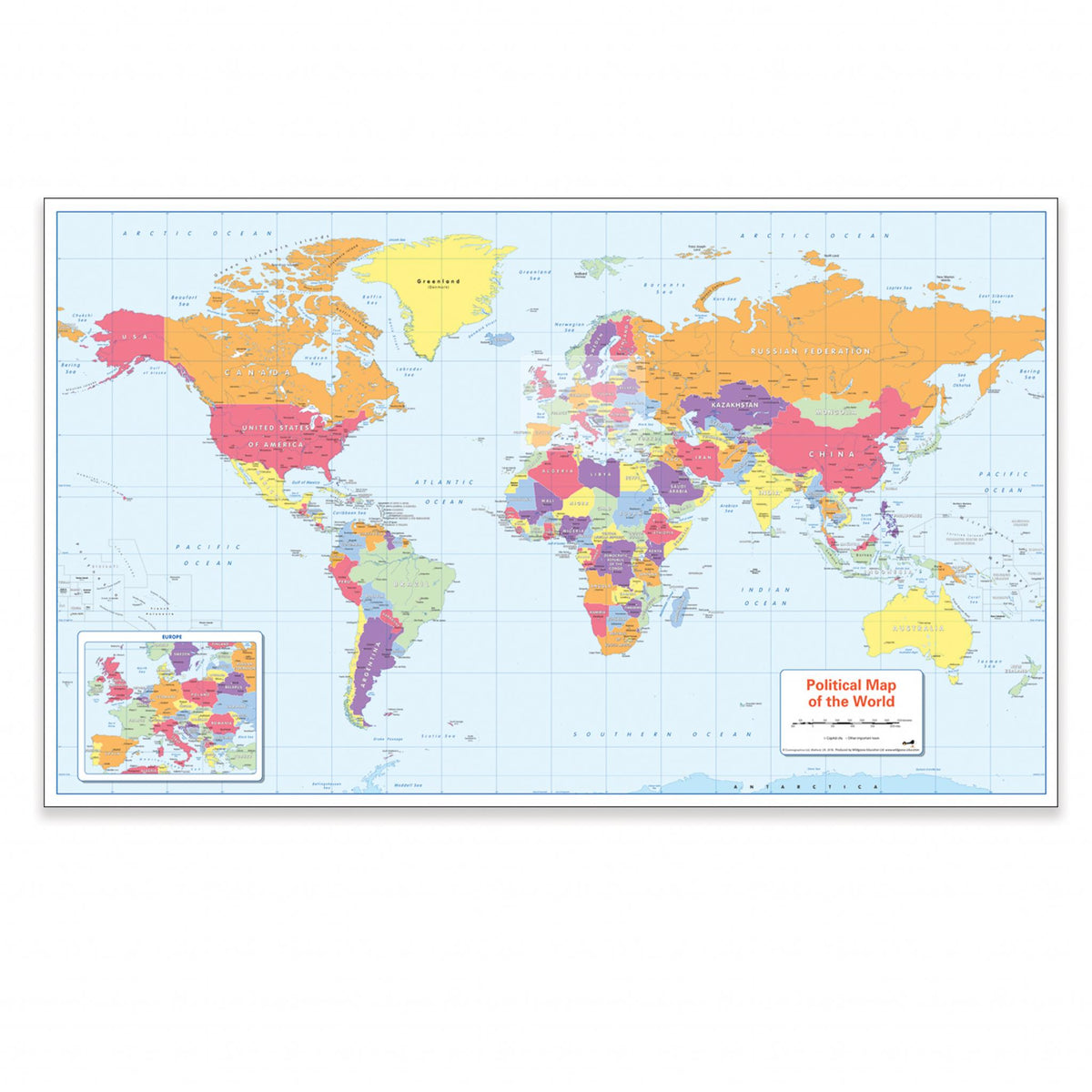 Colour Blind Friendly World Political Map – Southern Cross Educational